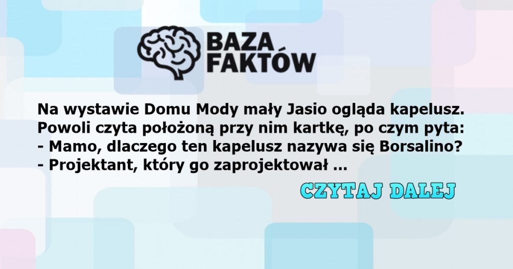 Kawał: Na wystawie Domu Mody mały Jasio ogląda kapelusz. – Bazafaktow ...